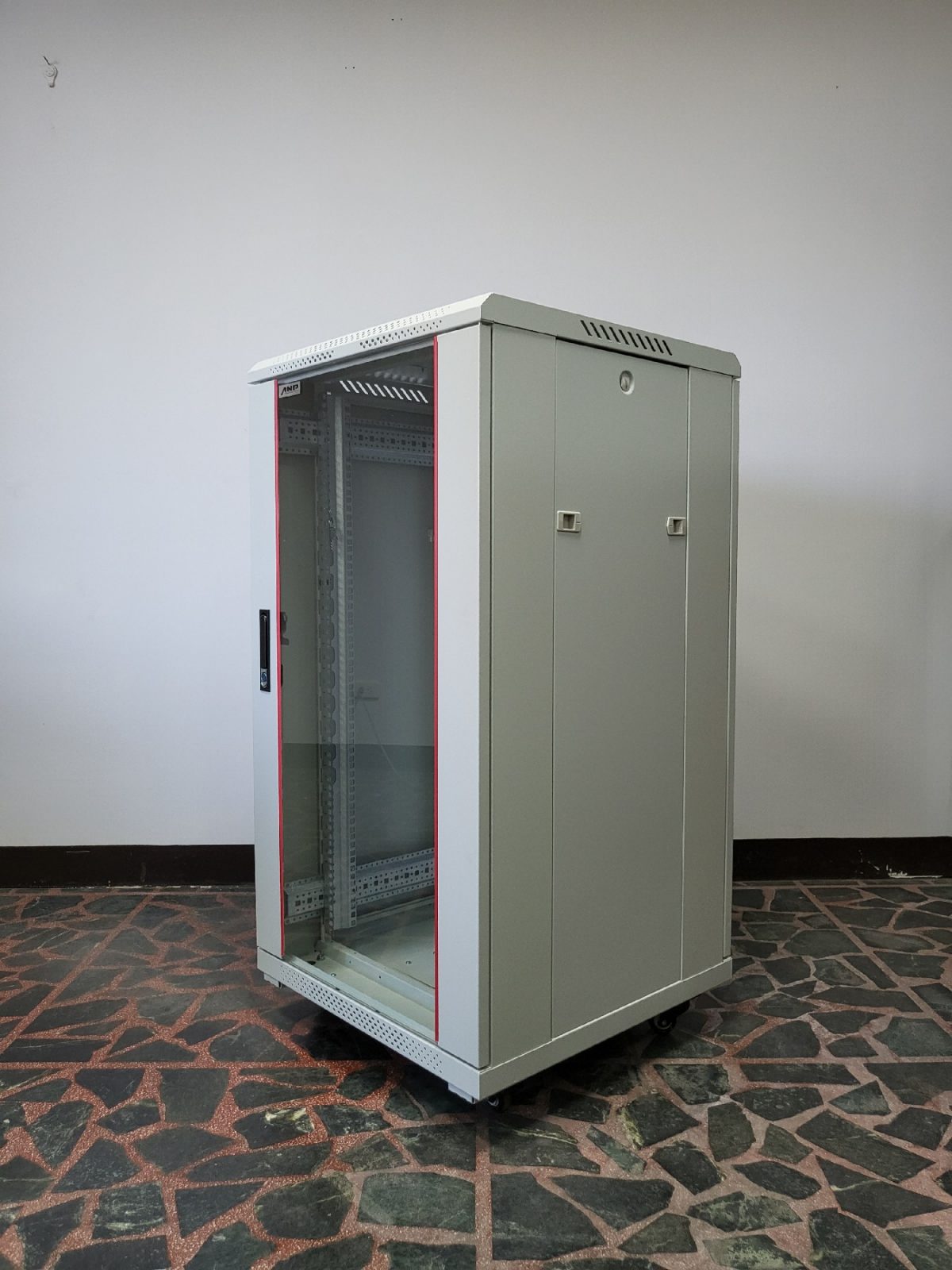 Glass Front and Metal Real Door 22U Networking Cabinet with 600mm Width ...